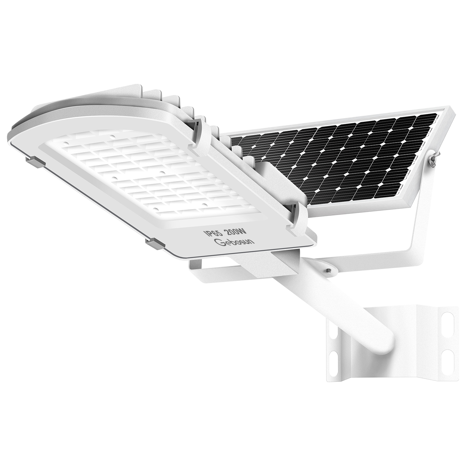 Split solar street light for utmost sunlight absorption